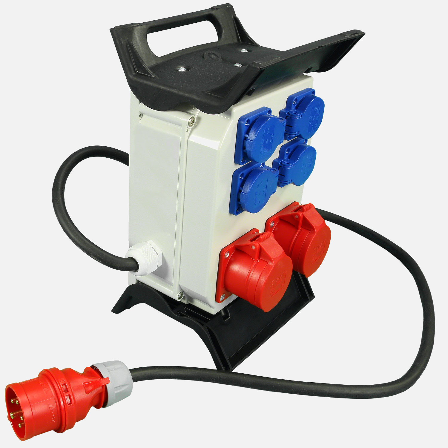 1 Steckdosenverteiler Kunststoff 2xCEE 4xSchuko,IP44,16 A, Zul. H07RN-F ...